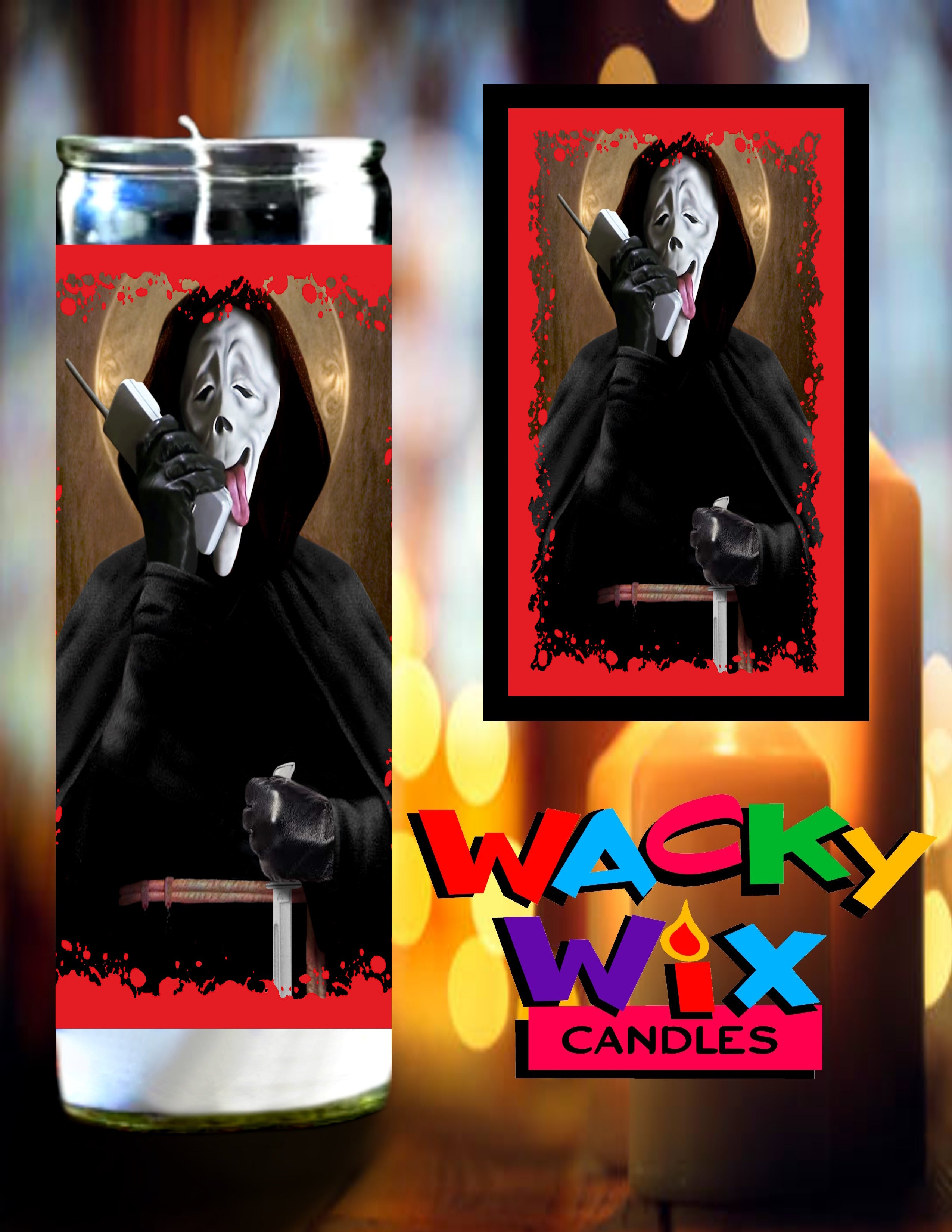Scary Movie - Ghostface Wazzup! Prayer Candle – Wacky Wix